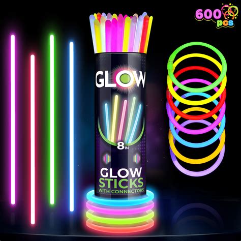 Syncfun 300 Pcs Glow Sticks Bulk 8 Glow In The Dark Neon Party