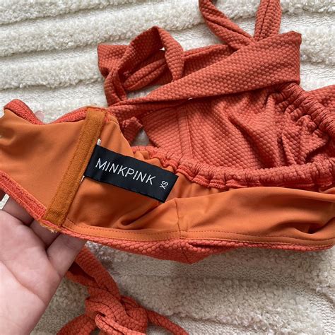 Mink Pink Orange Bikini Set Size Xs Such Soft Depop
