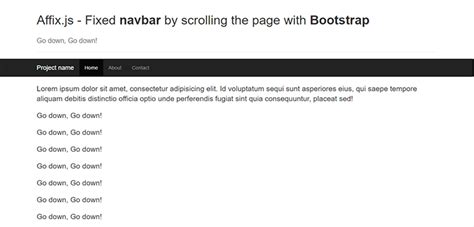 Sticky Navigation With Affixjs Bootstrap Bootstrap Themes