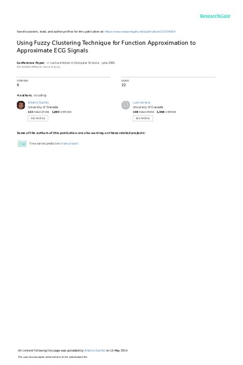 Pdf Using Fuzzy Clustering Technique For Function Approximation To