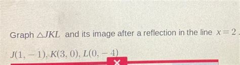 Solved Graph AJKL And Its Image After A Reflection In The Chegg
