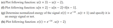 Solved E Plot Following Function Ut3−ut−2 F Plot