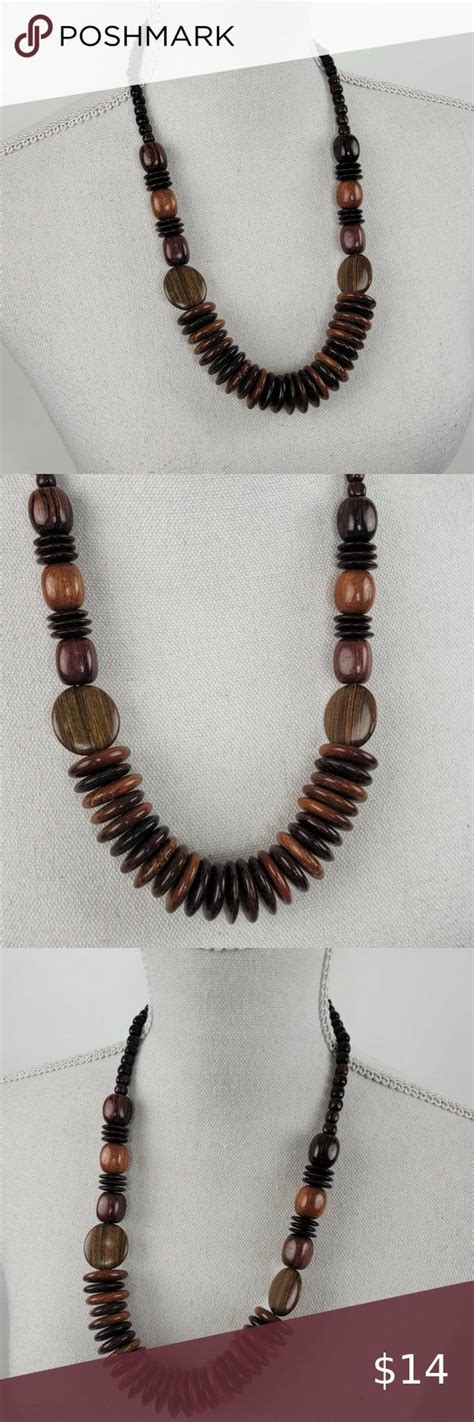Wood Beaded Bohemian Statement Necklace Bohemian Statement Necklace