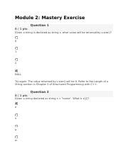 Module D Docx Module Mastery Exercise IncorrectQuestion Pts Given A String Is