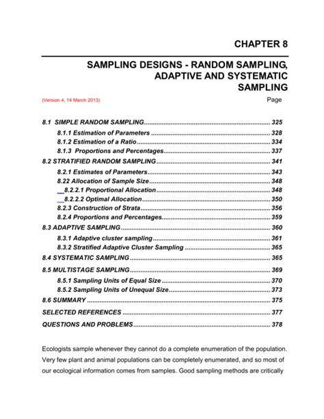 Chapter 8 Sampling Designs