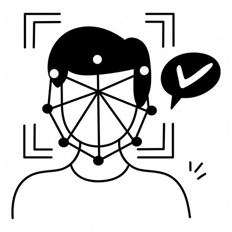 Face Recognition Facial Biometric Authentication Identification Security Icon Download