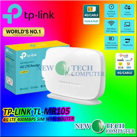 Tp Link N300 Tl Mr105 4g Lte Router Sim Card Modem Wi Fi Router Support Hotspot Unlimited Data