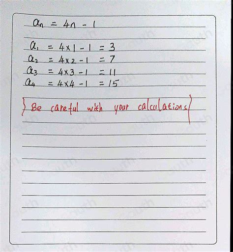 Solved 4 Write The First Four Terms Of The Sequence Whose General Terms Is An4n 1 Algebra