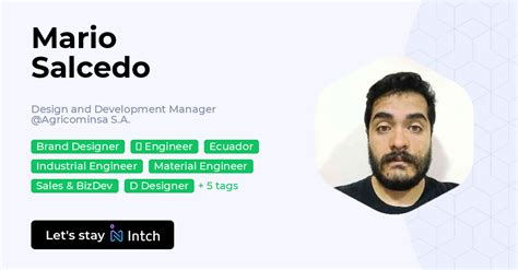 Mario Salcedo Design And Development Manager Agricominsa Sa Intch