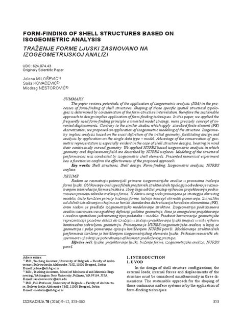 Form Finding Of Shell Structures Based On Isogeometric Analysis Pdf Finite Element Method
