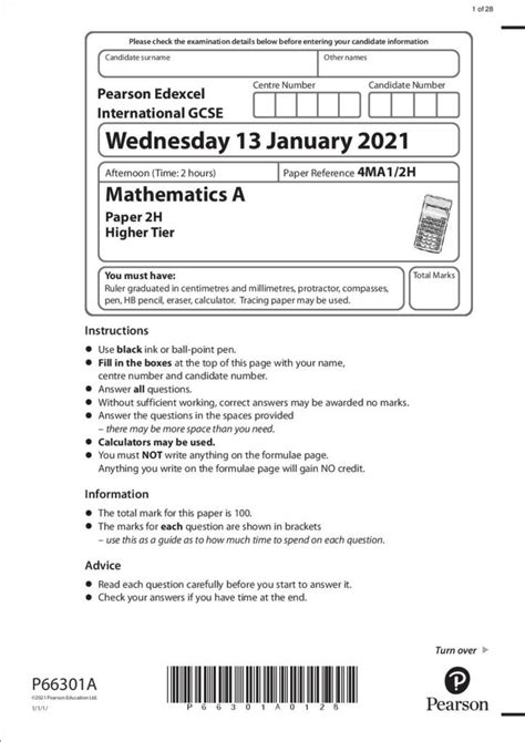 Notes For Edexcel IGCSE Mathematics A 4MA1 At Edexcel International