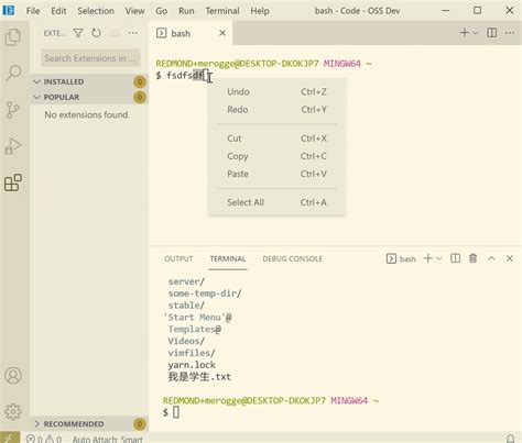 Terminal Editors Don T Respect Right Click Behavior Issue Microsoft Vscode GitHub