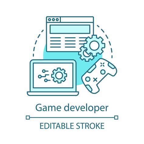 Game Developer Concept Icon Search Install Configure Game Programmer Work Gaming Software
