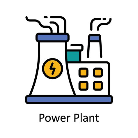 Power Plant Vector Fill Outline Icon Design Illustration Smart