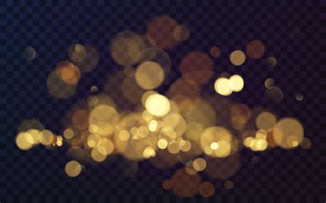 Effect Of Bokeh Circles Christmas Glowing Golden Glitter Element For