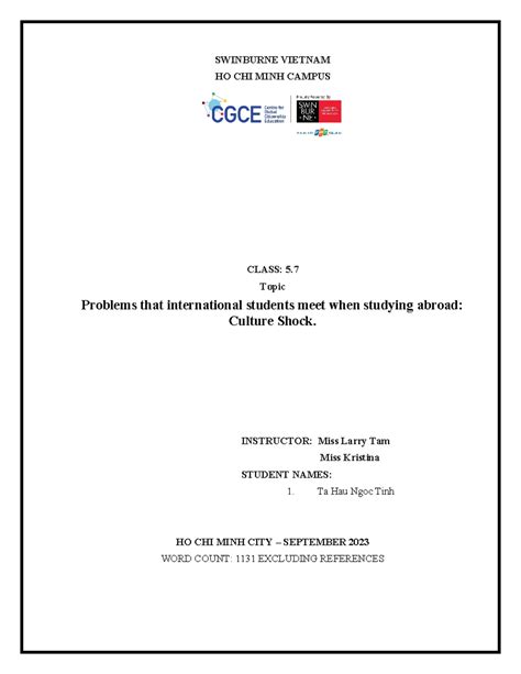 gc assignment 1 swinburne vietnam ho chi minh campus class 5 topic