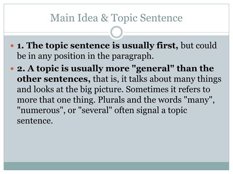 PPT Main Idea Topic Sentence PowerPoint Presentation Free Worksheets Library