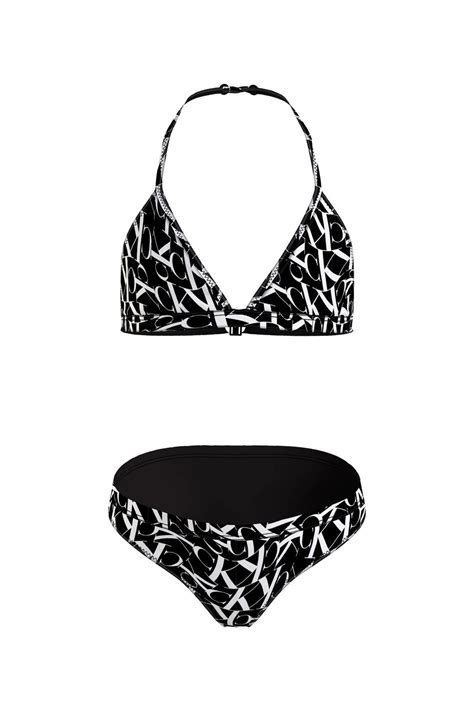 Calvin Klein Triangel Bikini Zwart Wit
