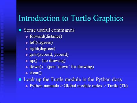 Class 2 Introduction To Turtle Graphics Todays Topics
