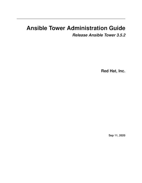 Pdf Ansible Tower Administration Guide · Ansible Tower Ships With An Admin Utility Script