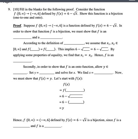 Solved 10 ﻿fill In The Blanks For The Following Proof
