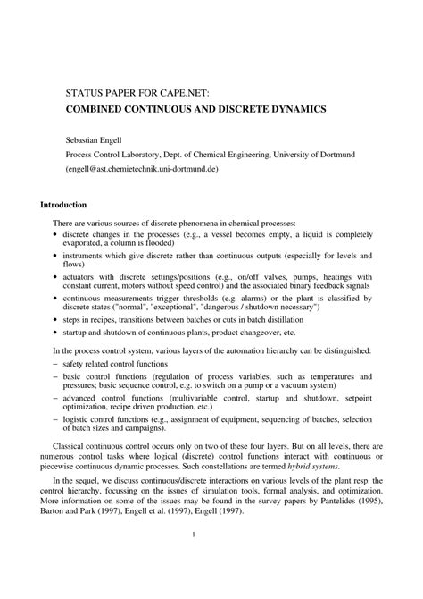 Pdf Combined Continuous And Discrete Dynamics