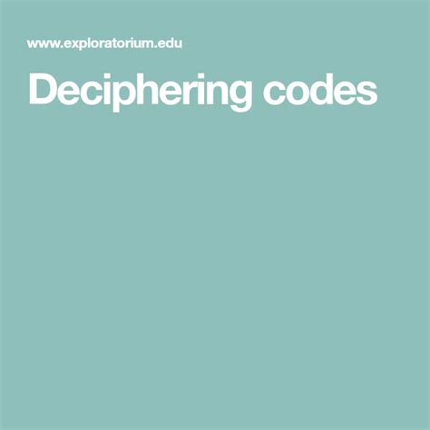 Deciphering Codes Coding Cryptography Secret Code