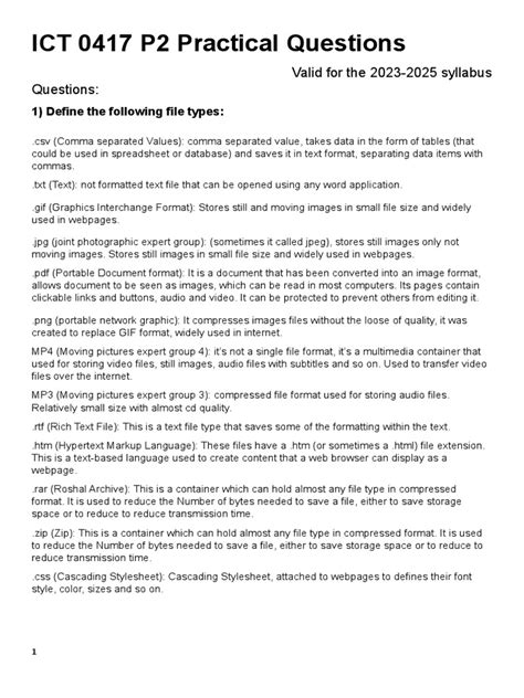 Ict P2 Practical Questions Pdf File Format Computer File