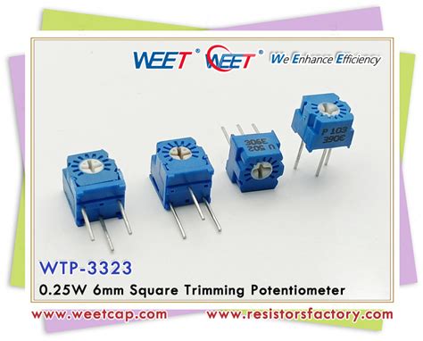 Wee Technology Company Limited Weet Wtp 3323 0 25w 6mm Square Trimming Potentiometer 7 Terminal