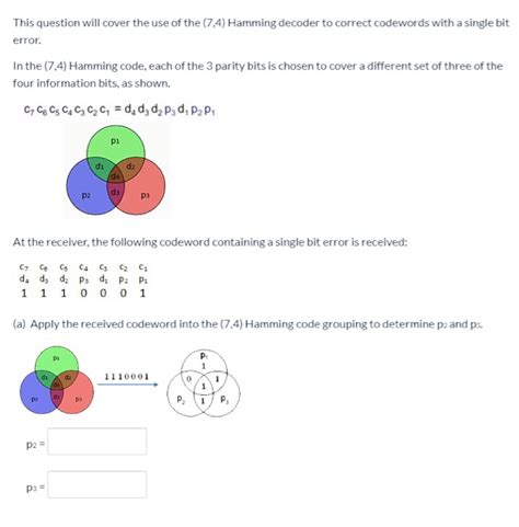 Solved This Question Will Cover The Use Of The 7 4 Hamming