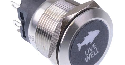 Live Well Red LED Latching Mm Vandal Push Button Switch SPDT V