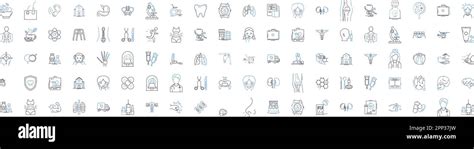 Medical Exam Line Icons Collection Diagnosis Checkup Screening Assessment Physical