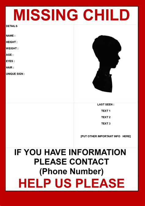 blank missing poster