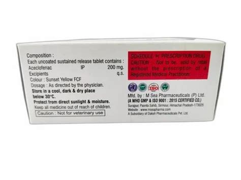 Aceclofenac Sustained Release Tablets At ₹ 450 Box Aceclofenac Tablet In Panchkula Id