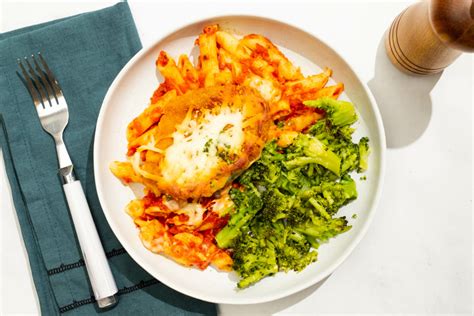 Meal Card Chicken Parm With Whole Grain Penne Pasta Recette Magazine