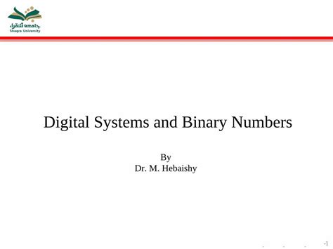 Pdf Digital Systems And Binary Numbers جامعة شقراءsadawadmifosdocuments