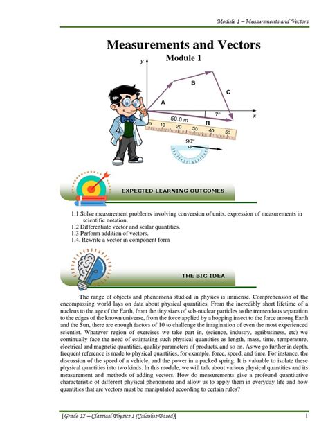 Physics Module 1 Pdf Euclidean Vector Force