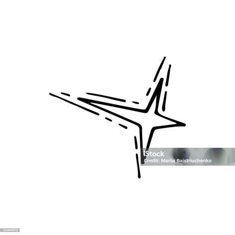 스타 라인 천체의 빛 밤하늘의 신비 어둠 속에서 빛의 마법의 상징 우주 별자리 손으로 그린 벡터 낙서 그림입니다 간단한 윤곽선 요소 검은색에 대한 스톡 벡터 아트 및 기타