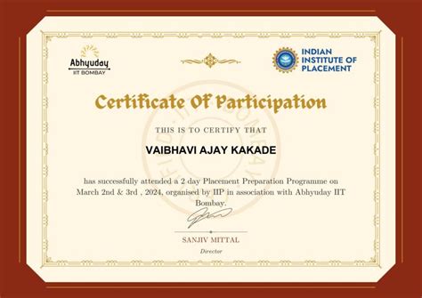 Vaibhavi Kakade On Linkedin Umeshyadavsir Opportunity Iitbombay Placementprogram
