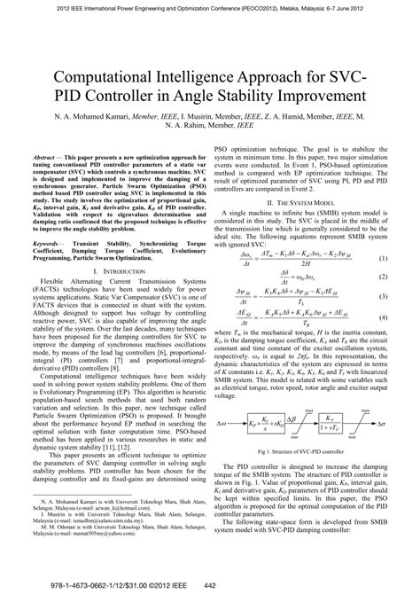 Pdf Computational Intelligence Approach For Svc Pid Controller In