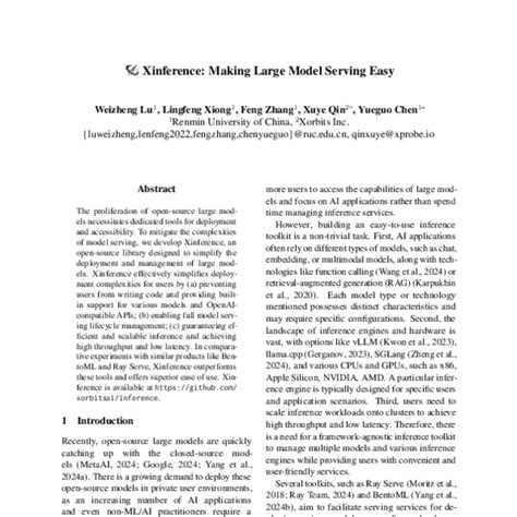 Xinference Making Large Model Serving Easy Acl Anthology