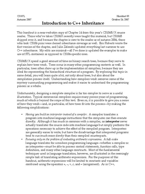 introduction to c inheritance cs107l handout 05 autumn 2007 october 26 2007 pdf
