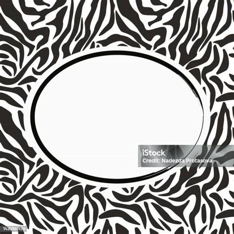 추상 벡터 프레임 흑백 인쇄가 있는 벡터 프레임입니다 추상 호랑이 인쇄 프레임이있는 배너 또는 엽서 검은색에 대한 스톡 벡터 아트 및 기타 이미지 Istock