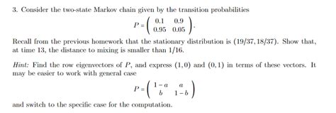 Solved Consider The Two State Markov Chain Given By The Chegg