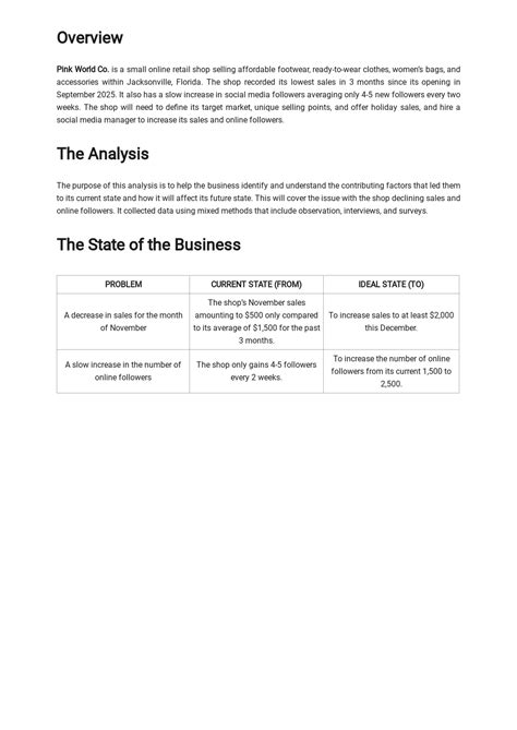 Gap Analysis Template Free PDF Word Apple Pages