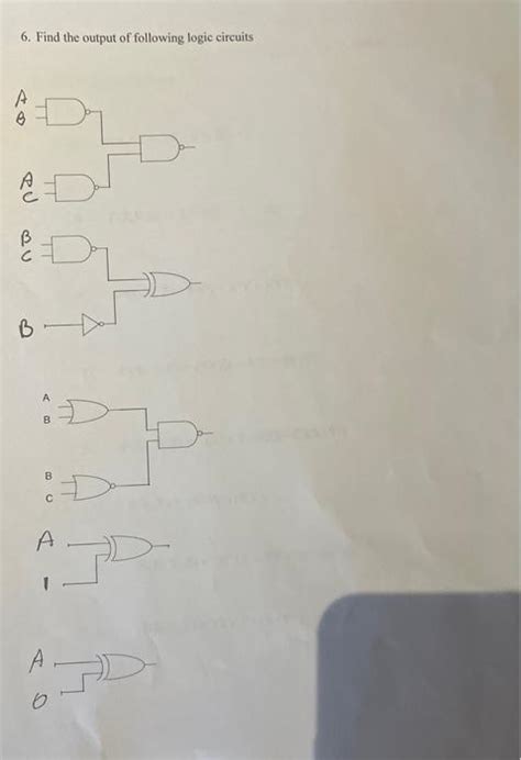 Solved 6 Find The Output Of Following Logic Circuits