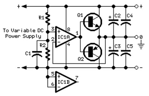 Dual Rail Variable DC Power Supply Power Supply Circuit Circuit Diagram SeekIC Com