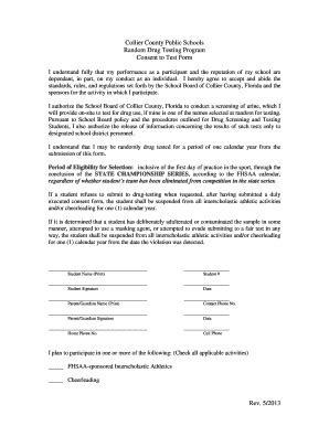 Fillable Online Random Drug Testing Program Fax Email Print PdfFiller