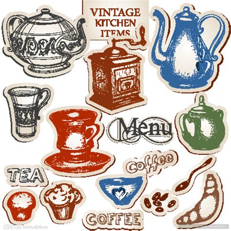 手绘古典餐具矢量设计图 其他 广告设计 设计图库 昵图网