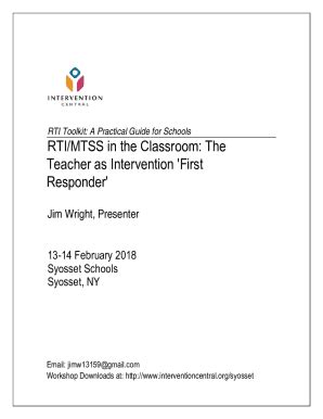 Fillable Online Rti Toolkit A Practical Guide For Babes By Jim Wright Fax Email Print